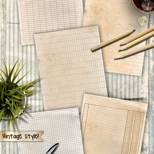 OFFICE PAPERS 10 Ledger Digital Collage Sheets Journaling Scrapbook ...