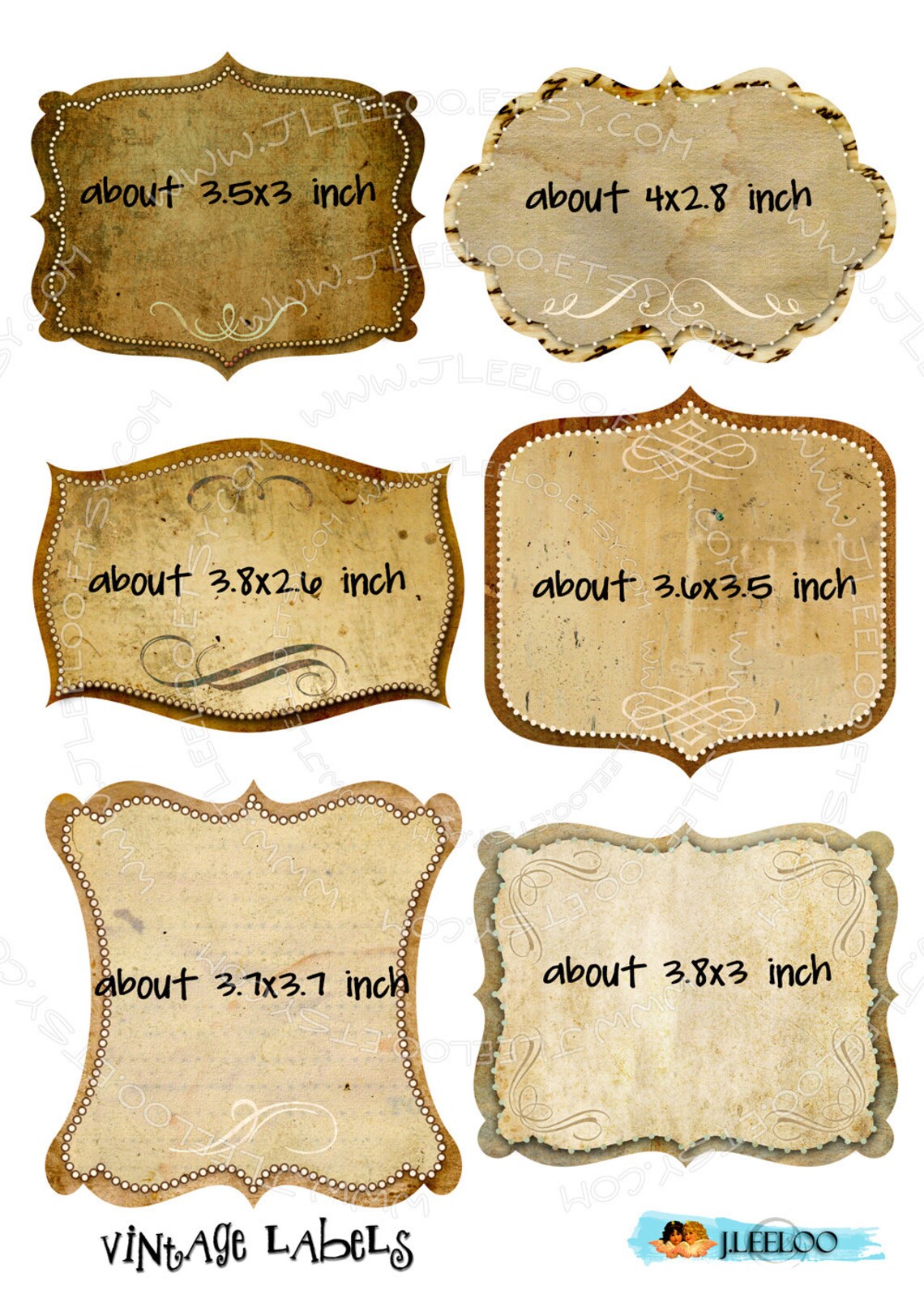Blank VINTAGE LABEL Print and Add Your Own Text Digital - Etsy