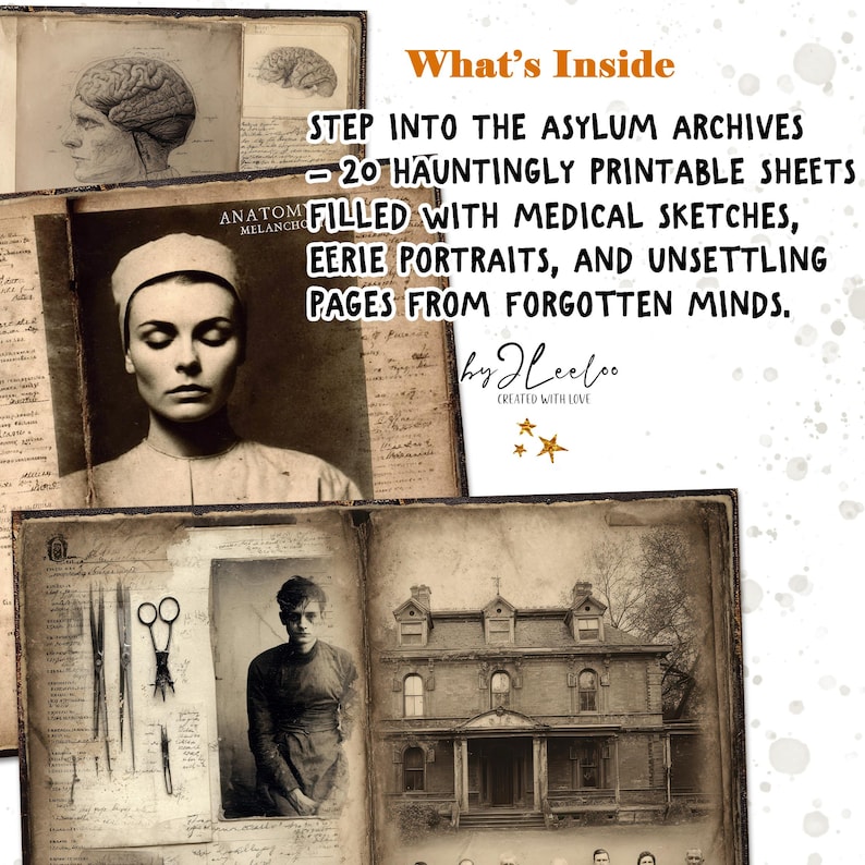 ANATOMY OF MADNESS | Vintage Asylum Junk Journal Pages, Psychiatric ...