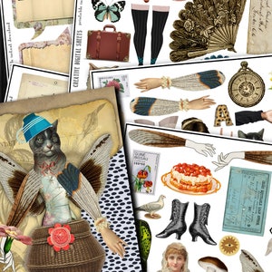 MIX DOLLS Digital Printable Collage Sheets for Junk Journal Scrapbook ...