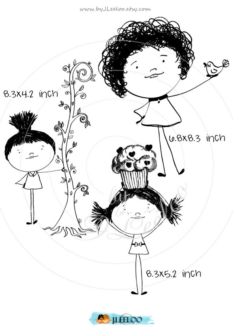 CHILDREN DOODLE Digital Clip Art Hand Drawn Whimsical - Etsy