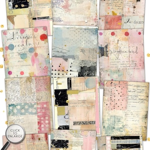 PASTEL SCRIBBLES 24 Background 3 Sizes | Junk Journal Collage Pages ...