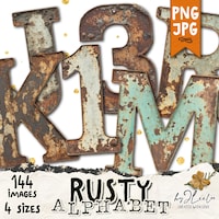 Old English Alphabet Letters and Numbers Rusty Metal Latin Alphabet A ...