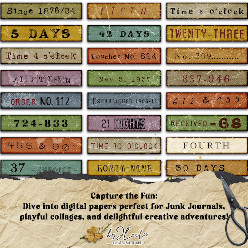 NUMBER LABELS Text Label Printable Word | Grungy Masculine Vintage ...