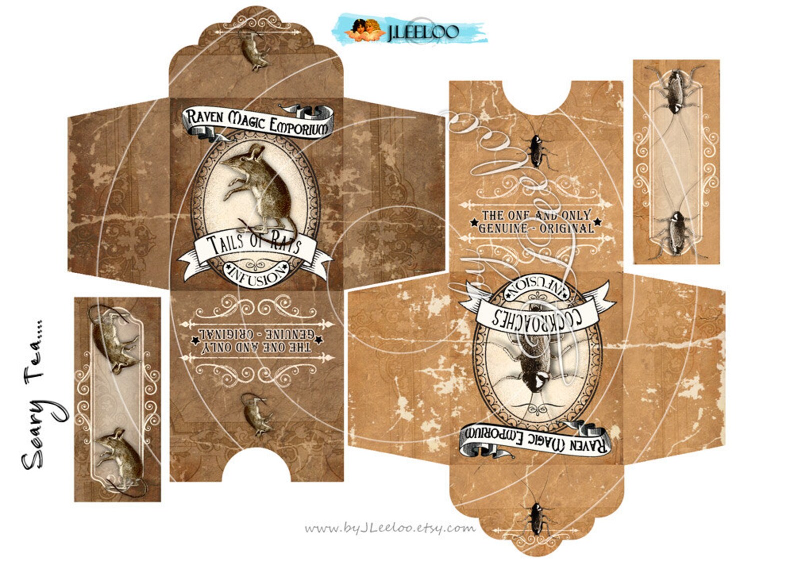 SCARY TEA Printable Tea Bag Holder Envelopes Spooky Party - Etsy