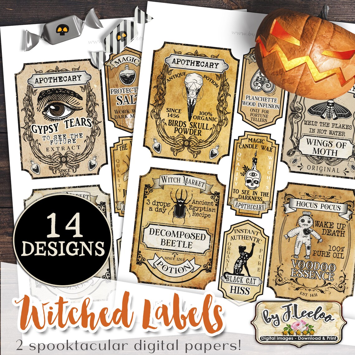 WITCHED LABELS Printable Apothecary Bottle Jar Labels Potion & - Etsy
