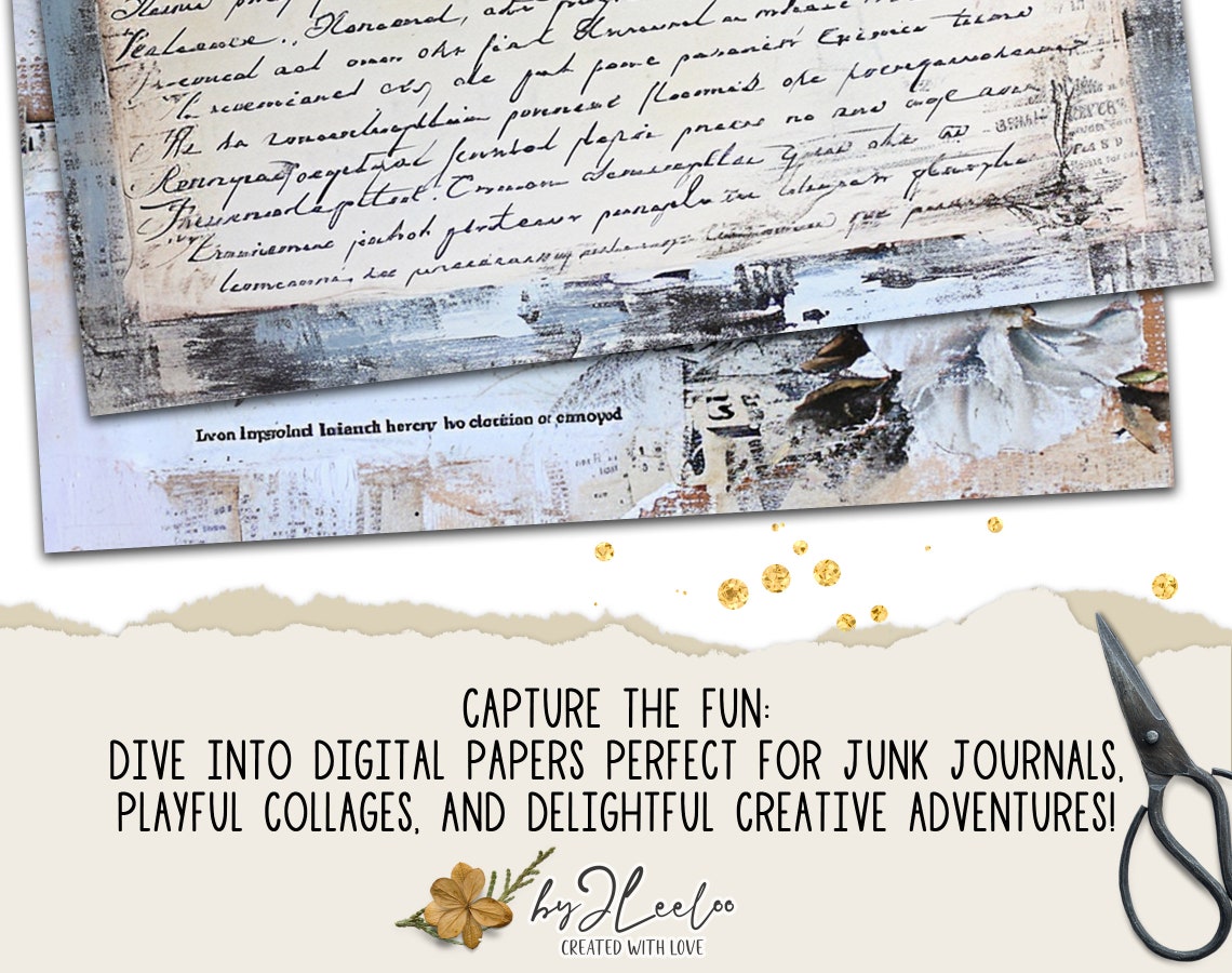 FRENCH RUSTIC Fake Vintage Papers | Romantic Junk Journal Pages ...