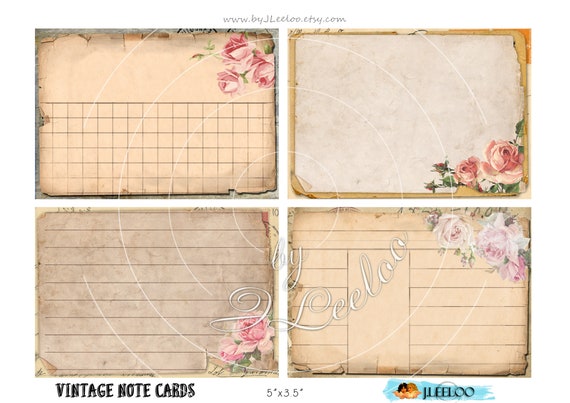 Printable Note Cards Vintage Bridal Modern Wedding Thank You Card
