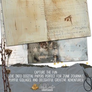 UNWRITTEN MEMORIES Vintage Pages | Old Textured Card Junk Journal Diary ...