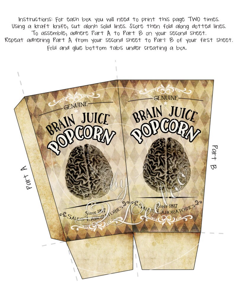 POPCORN BOXES - Digital Collage Sheet Halloween Horror Movie Tickets ...