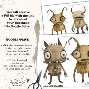 MONSTER MATES 10 Halloween Dolls 3 Sizes | Scary Cute Voodoo Paper Doll ...