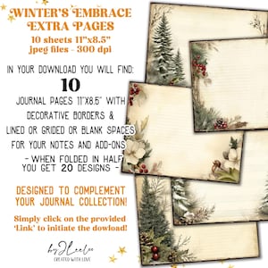 WINTER'S EMBRACE 10 Extra Pages Junk Journal Printable | Holidays ...