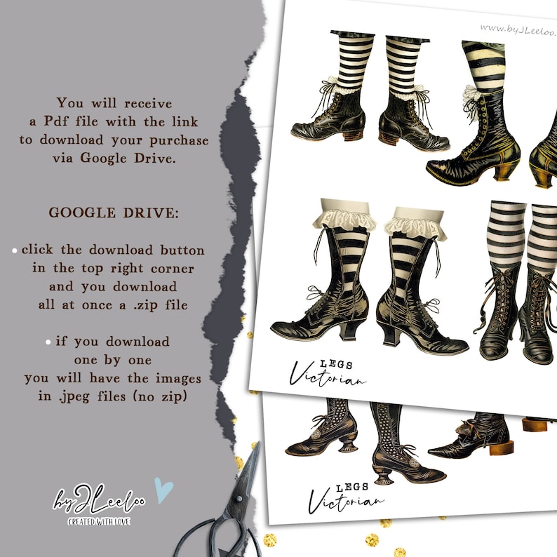 VICTORIAN LEGS Fussy-cut Ephemera Printable | Paper Doll Whimsical ...