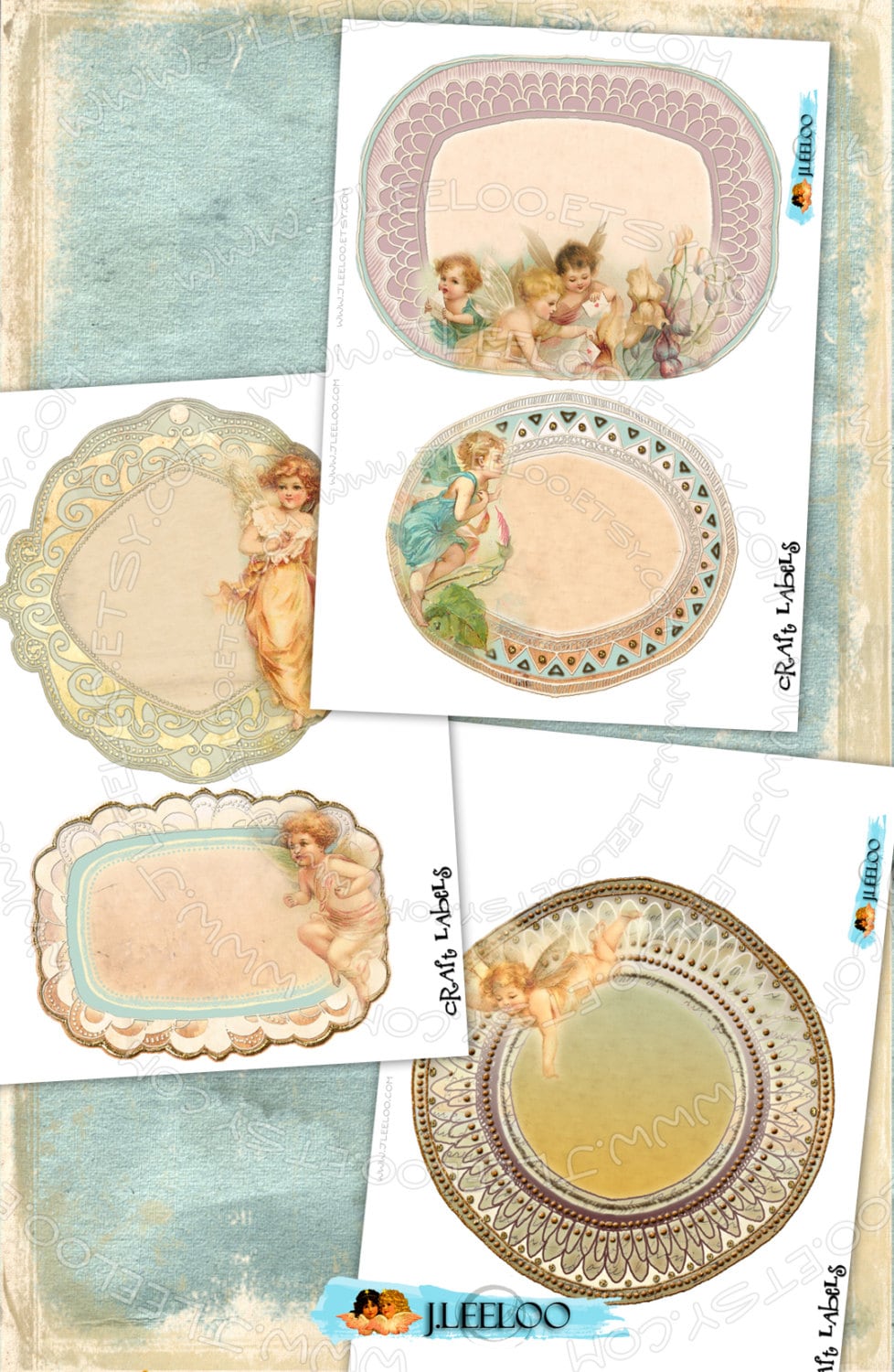 CRAFT LABELS gift tags writable vintage hand drawn png hang | Etsy