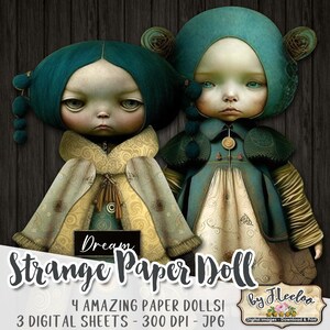 STRANGE PAPER DOLLS Articulated Digital Altered Art Original for ...