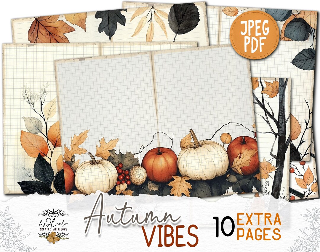 AUTUMN VIBES 10 Extra Pages Junk Journal Printable | Fall Season ...
