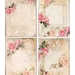 VINTAGE ROSES Shabby Chic Editable Digital Note Pad Ledger Journal ...