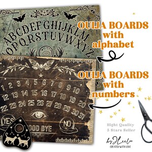 OUIJA BOARDS Vintage Printable Pack, Halloween Séance Decor, Party ...