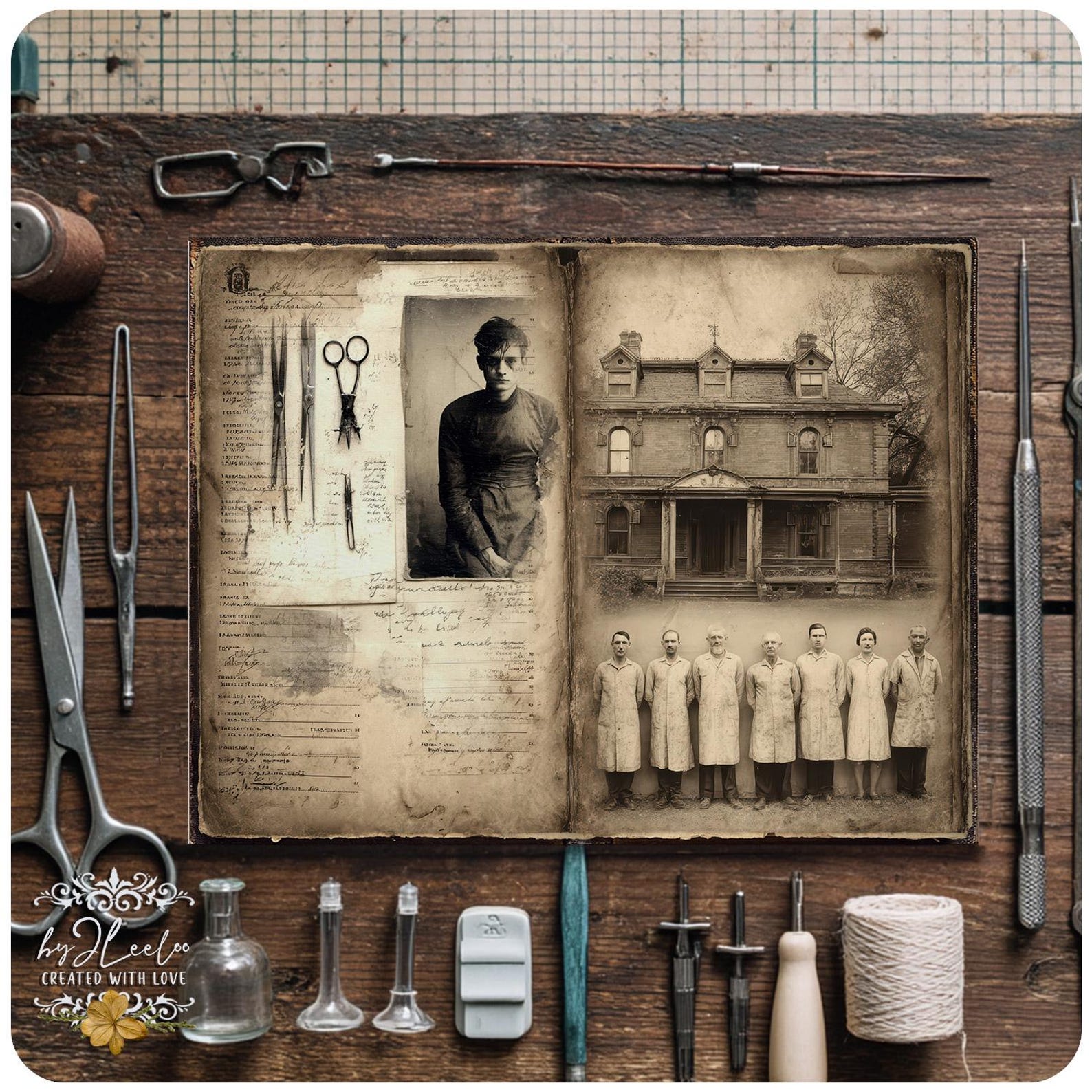 ANATOMY OF MADNESS | Vintage Asylum Junk Journal Pages, Psychiatric ...