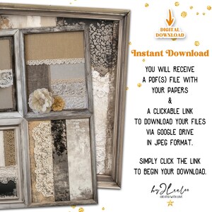 BURLAP RUSTIC 24 Neutral Background 3 Sizes | Junk Journal Pages ...