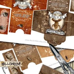 SCARY TEA Printable Tea Bag Holder Envelopes Spooky Party Halloween ...