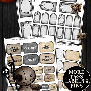 VOODOO PAPER DOLL Halloween Hand Drawn | Scary Digital Altered Art ...