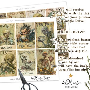 TEA TIME Half Pages Printable | Quirky and Funny Junk Journal Mixed ...