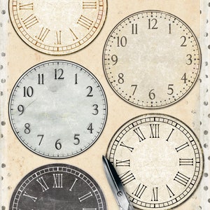 FACE CLOCK 8 Inch Circle Printable Vintage Jpeg Clipart Vintage Home ...