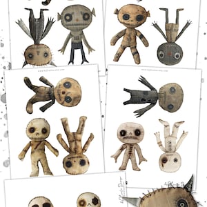 HEX PALS 14 Halloween Voodoo Dolls 3 Sizes | Halloween Monster Paper ...