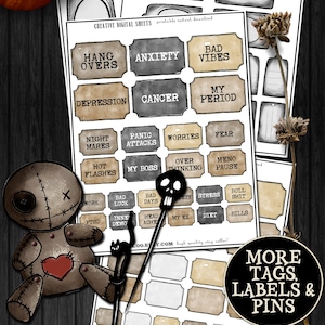 VOODOO PAPER DOLL Halloween Hand Drawn | Scary Digital Altered Art ...