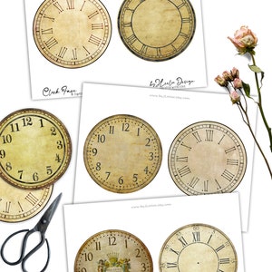 VINTAGE CLOCK 5 Inch Printable Clock Face | Jpeg Png Clipart Vintage ...