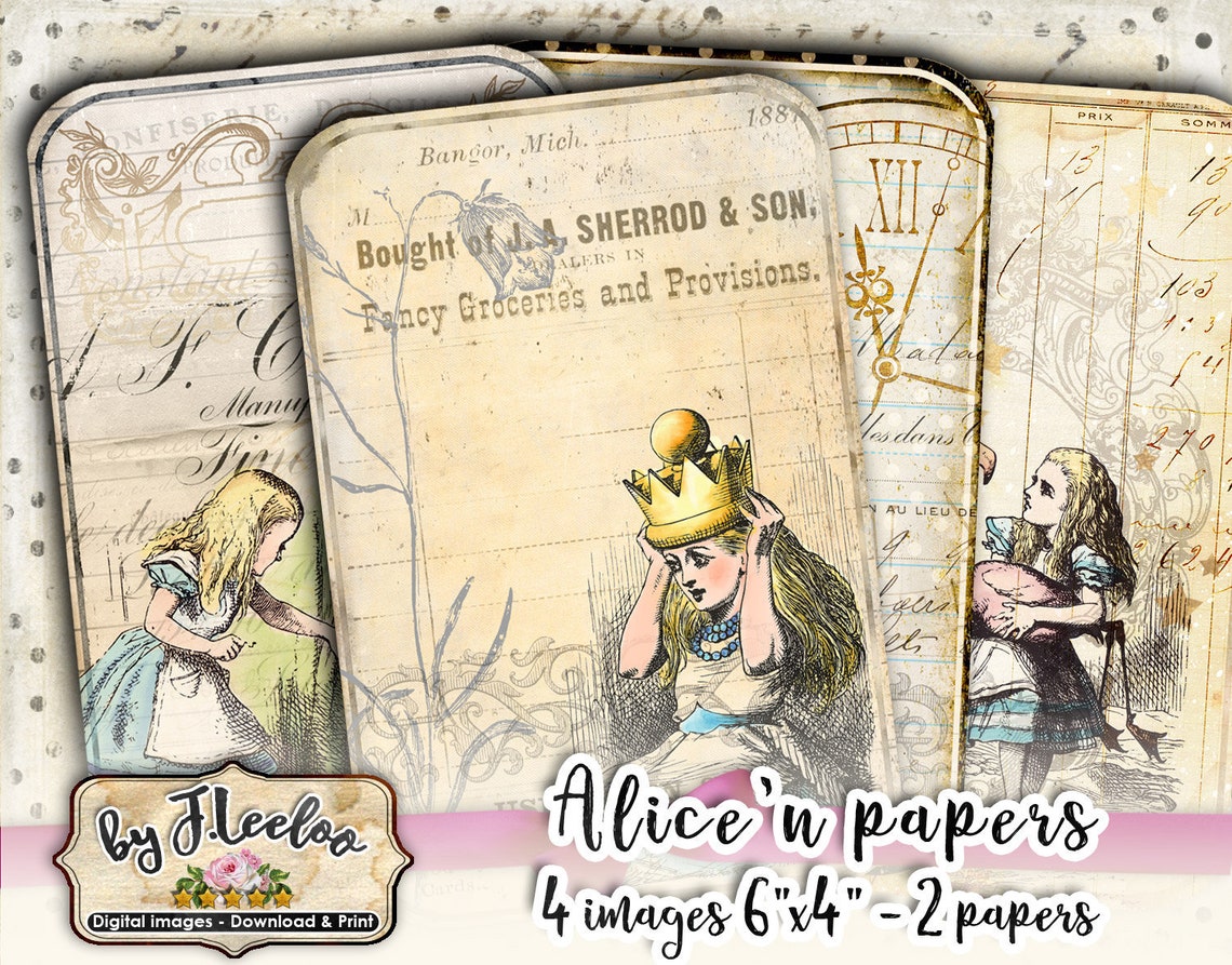 Alice'n Papers Printable Vintage Shabby Chic for Scrapbook - Etsy