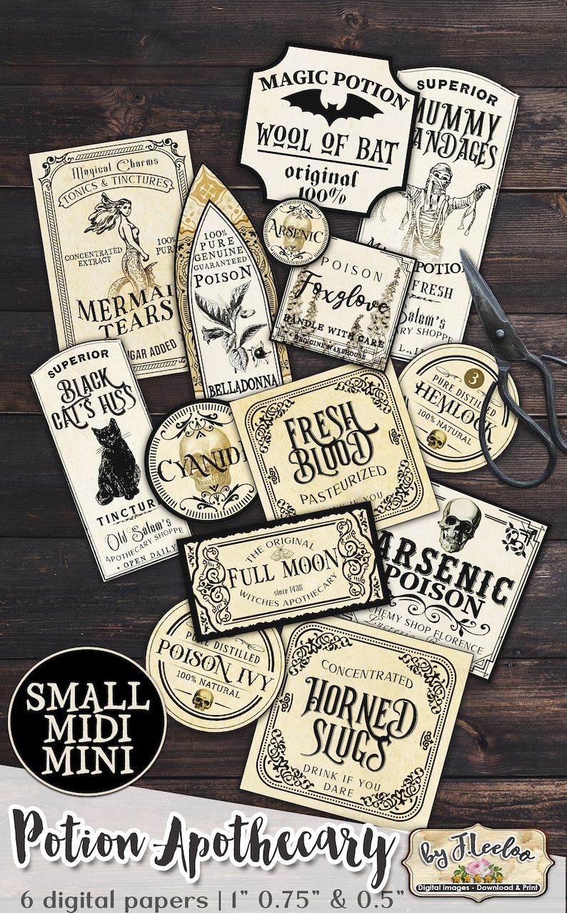 APOTHECARY MINI POTION Set .5 .75 1 - Etsy