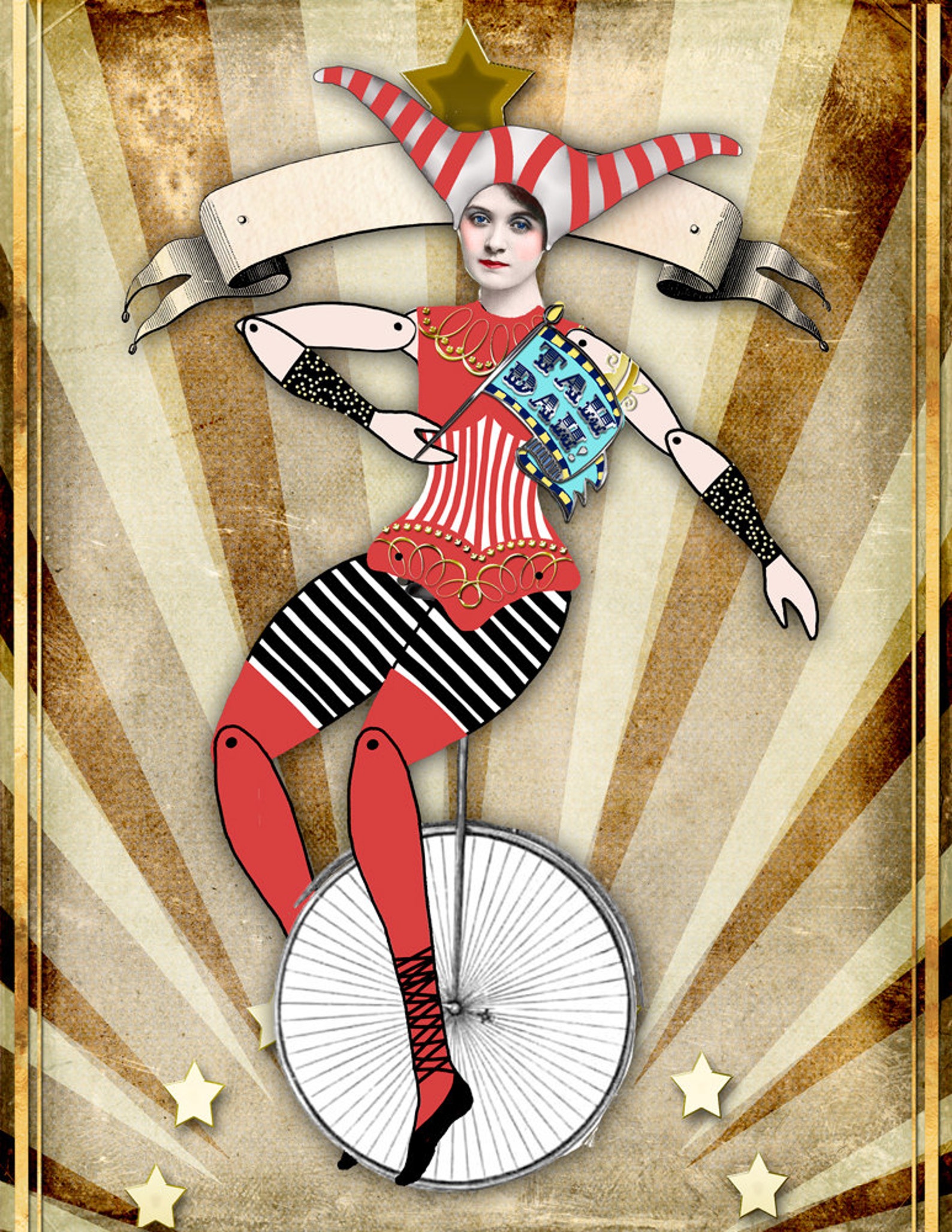 CIRCUS PAPER DOLL Articulated Printable Altered Art Digital - Etsy