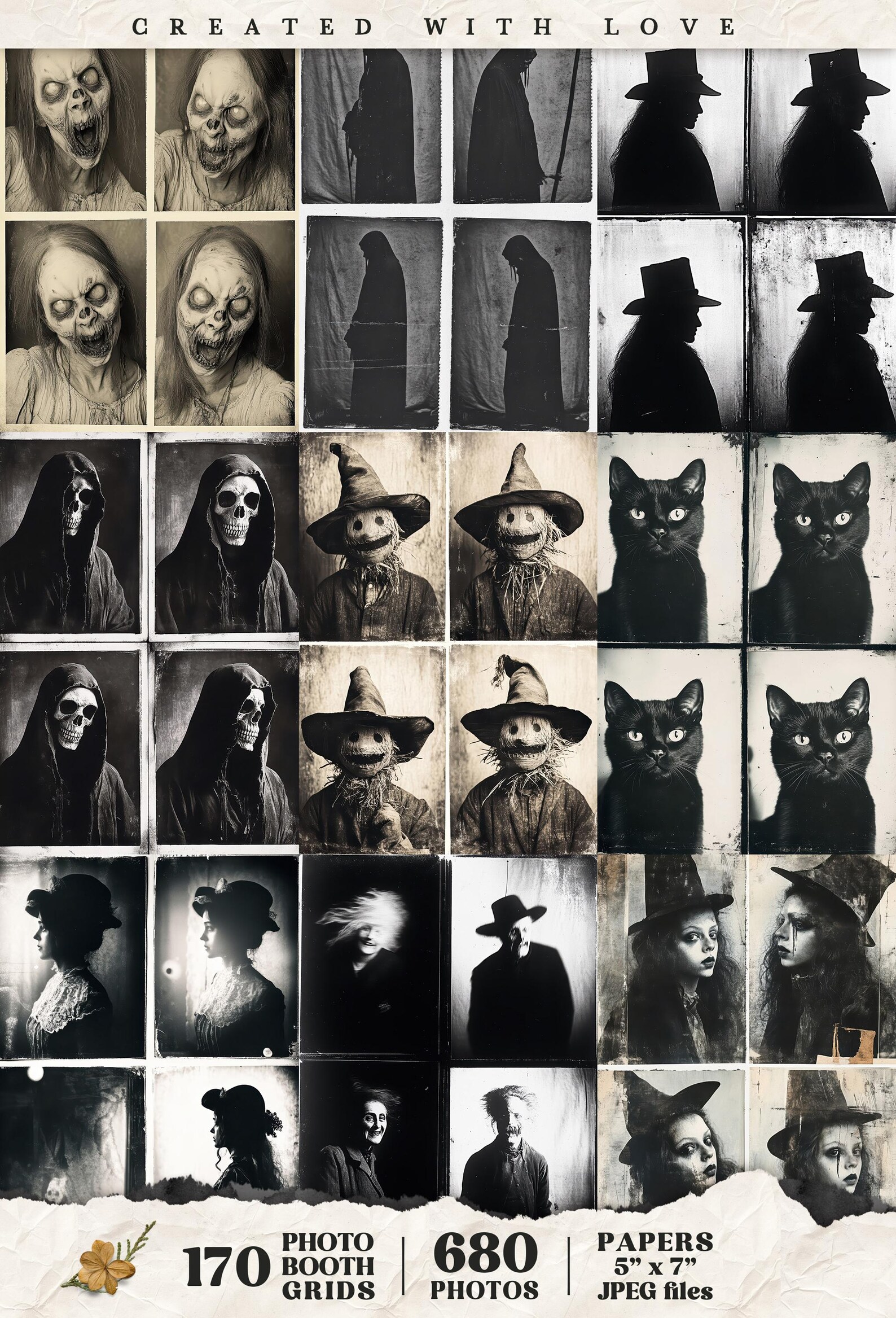 SPOOKY PHOTO BOOTH Collection 680 Photos | Scary Creepy Scrapbook Junk ...
