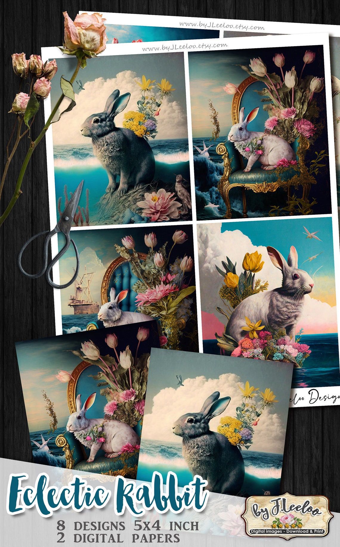 ECLECTIC RABBIT Printable Easter Tattered Cards Fantastic and - Etsy