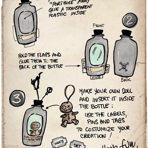 VOODOO PAPER DOLL Halloween Hand Drawn | Scary Digital Altered Art ...