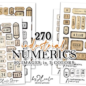 INDUSTRIAL NUMERICS Label Printable Steampunk Supplies | Tags Vintage ...
