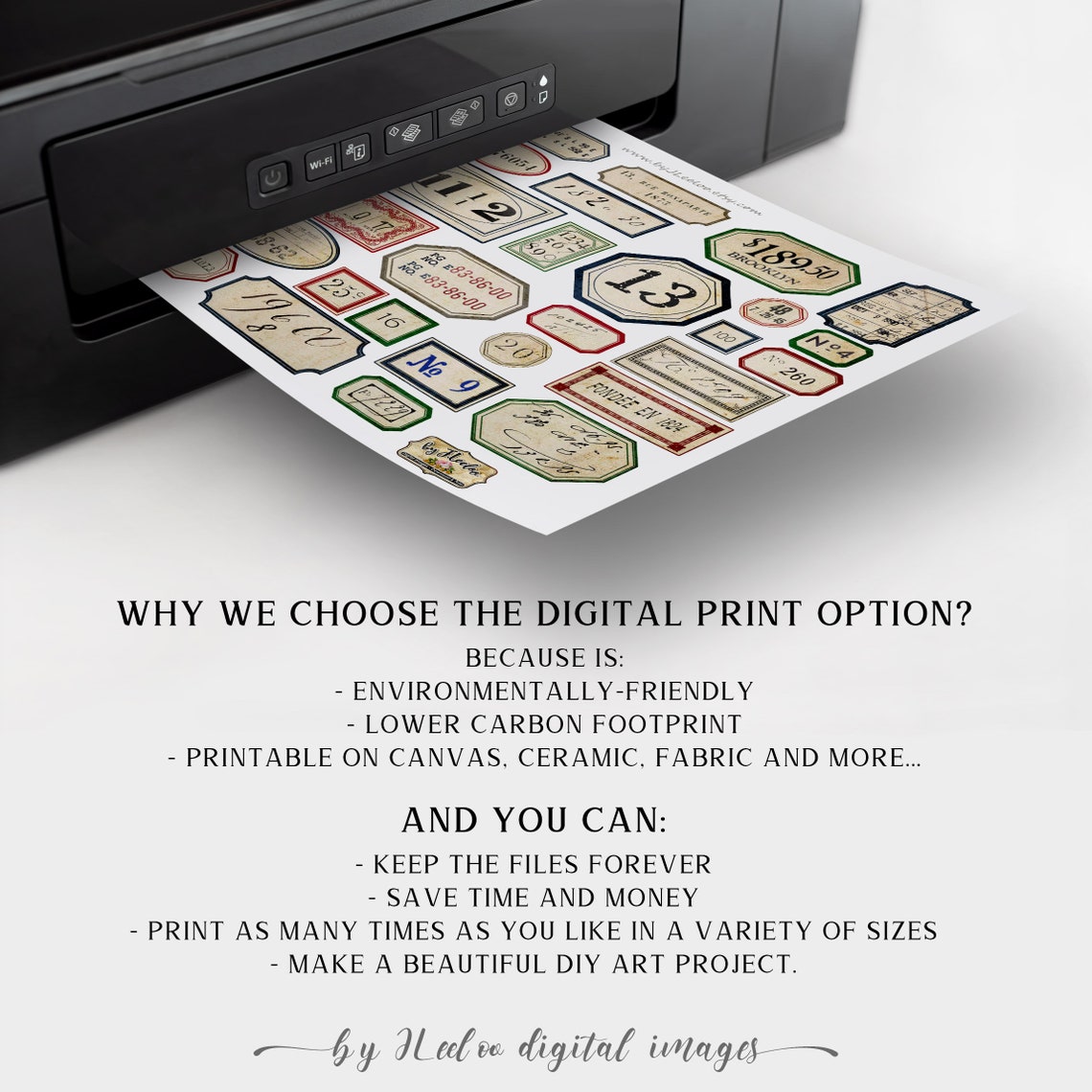 LOTS OF NUMBERS Labels Kit Printable Vintage Ephemera Junk - Etsy