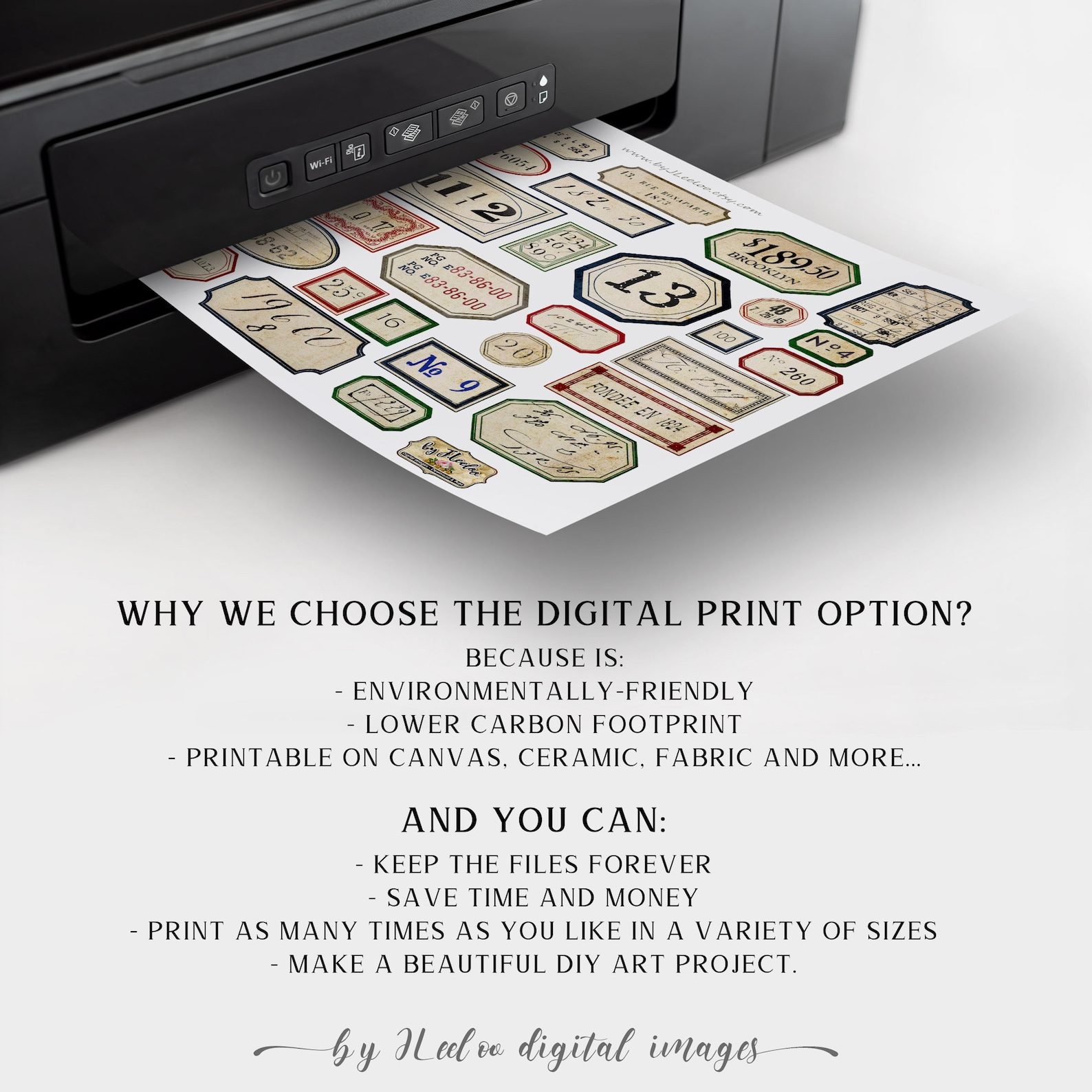 LOTS OF NUMBERS Labels Kit Printable Vintage Ephemera Junk - Etsy