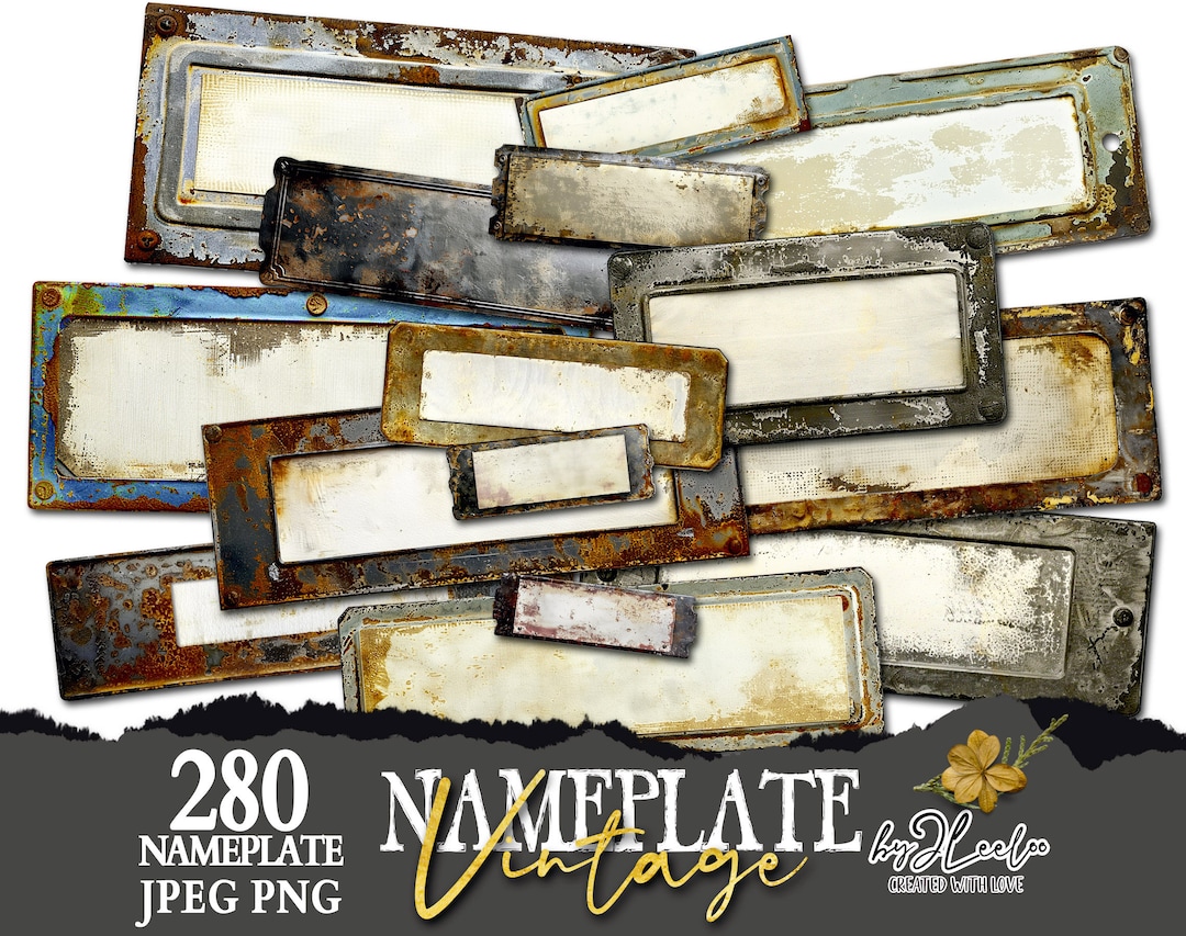 VINTAGE NAMEPLATE Industrial Blank Label Steampunk Supplies ...