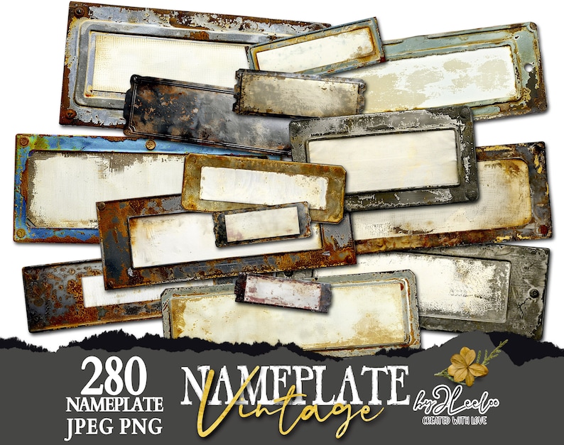 VINTAGE NAMEPLATE Industrial Blank Label Steampunk Supplies ...