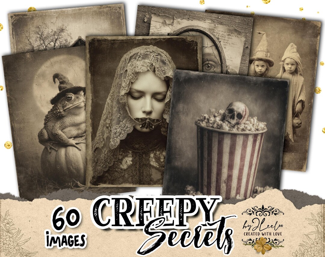CREEPY SECRETS PORTRAITS – Vintage Haunted Halloween Illustrations 3 ...