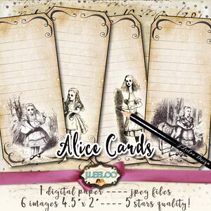 ALICE Cards Tags Label Apothecary Clip Art Printable Ephemera Paper ...