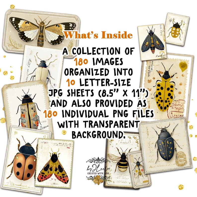 DECORATIVE INSECTS Entomology Printable Labels for Junk Journal ...