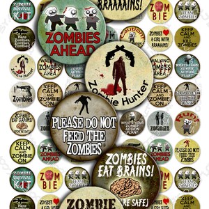 ZOMBIES Digital Download 1 Size Halloween Printable Images for Glass or ...