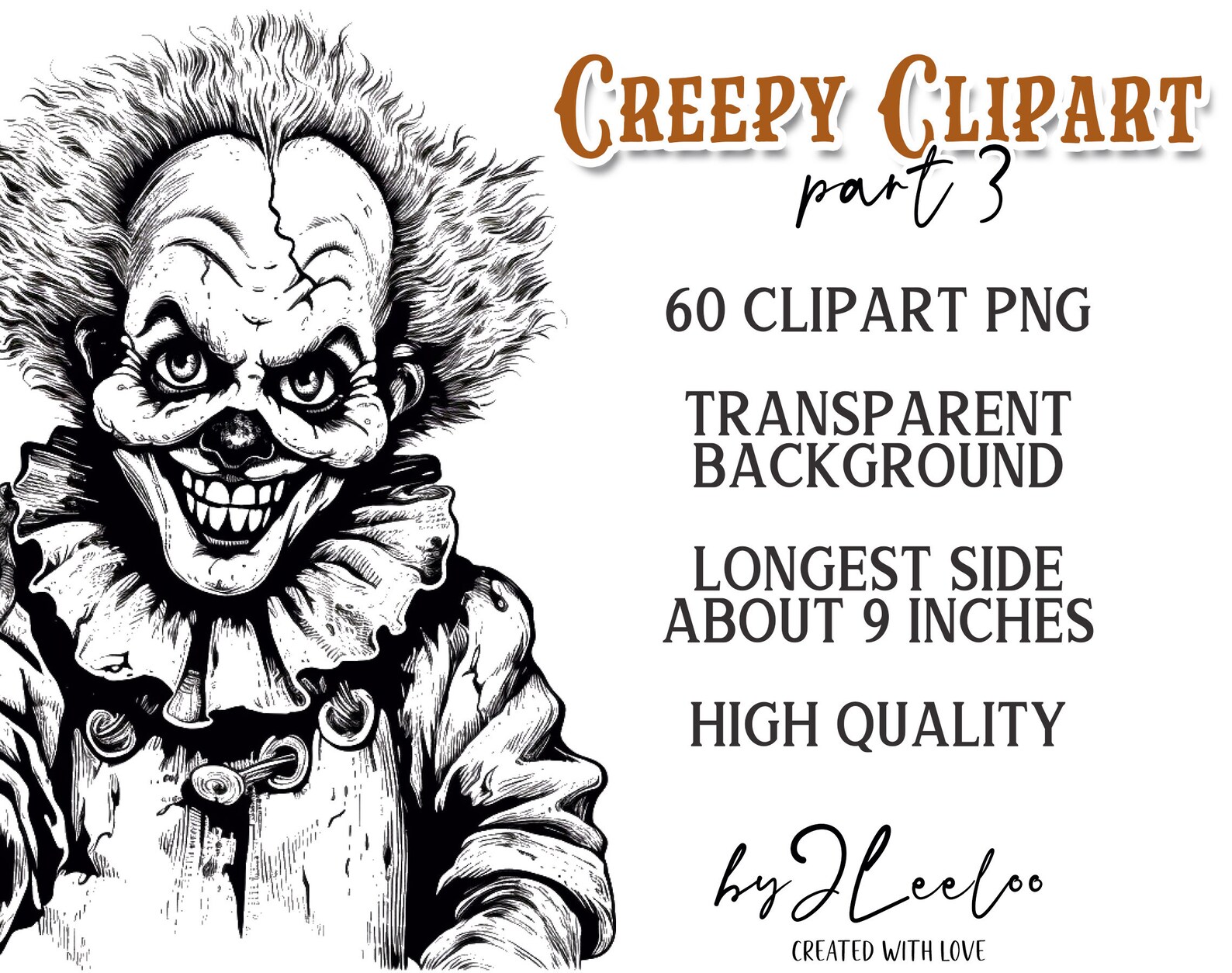 CREEPY CLIPART Set 3 | Printable Gothic Designs for Halloween Party ...