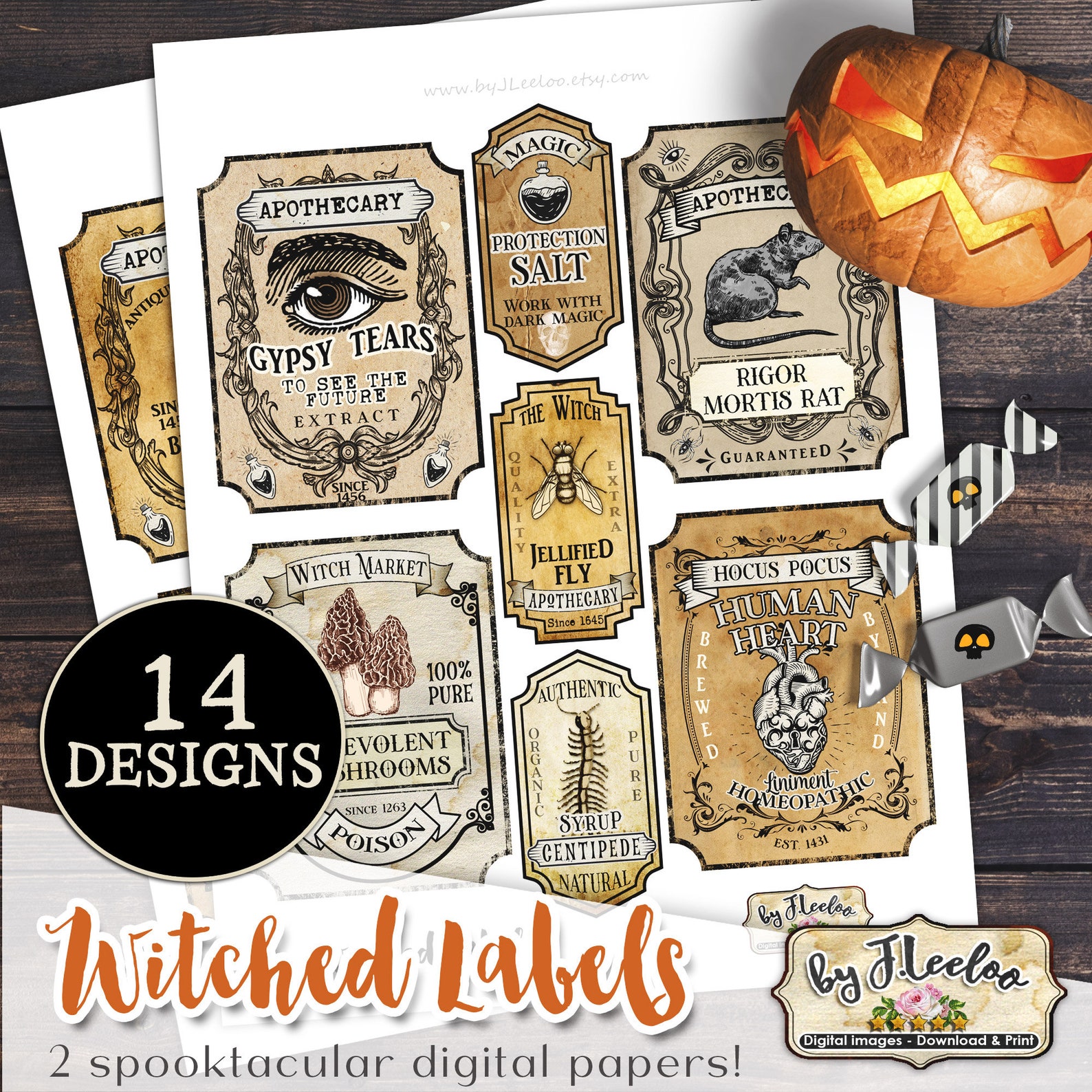 WITCHED LABELS Printable Apothecary Bottle Jar Labels Potion & - Etsy