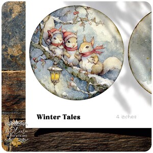 WINTER TALES – Round Christmas Storybook Animals, Holiday Woodland ...