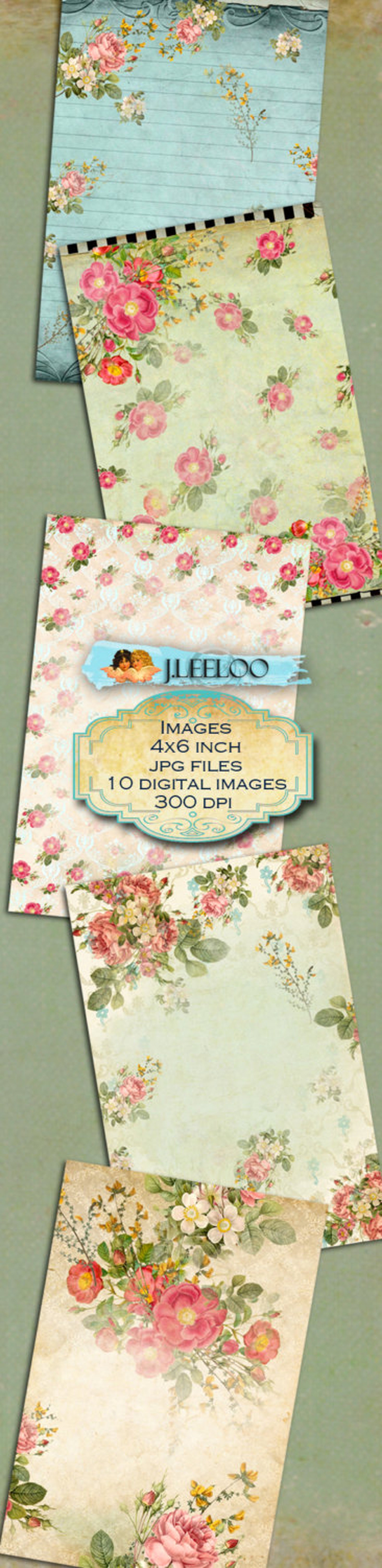 FRENCH DREAM 10 Postcards Digital Collage Sheet Jewelry Holder | Etsy